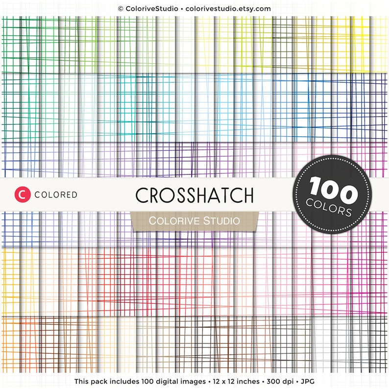 Colored Crosshatch Digital Paper 100 Rainbow Colors Cross - Etsy