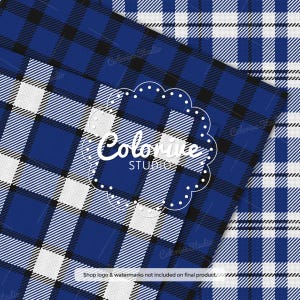 Blue Plaid Digital Paper, Buffalo Tartan, Checkered, Lumberjack, Check ...