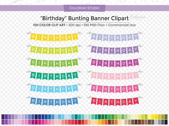 Happy Birthday Pennant Banner Clip Art