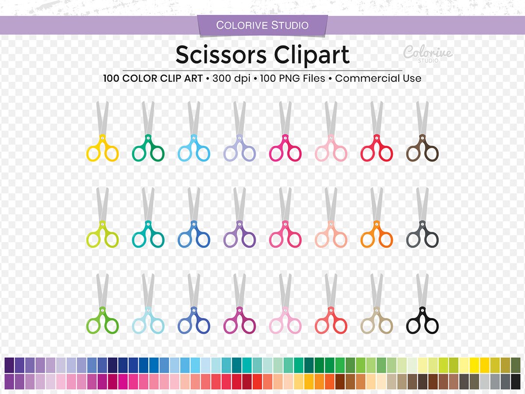 100 Scissor Clipart Rainbow Colors Fun School Scissors Craft Cut Png ...