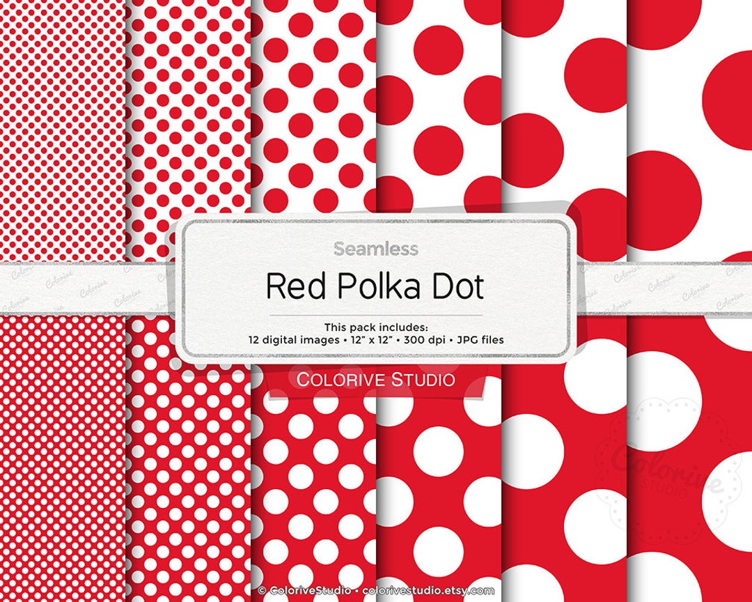 Red Polka Dot Digital Paper Small Polka Dots Big Polkadot - Etsy