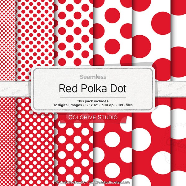 White Red Polka Dots - Etsy