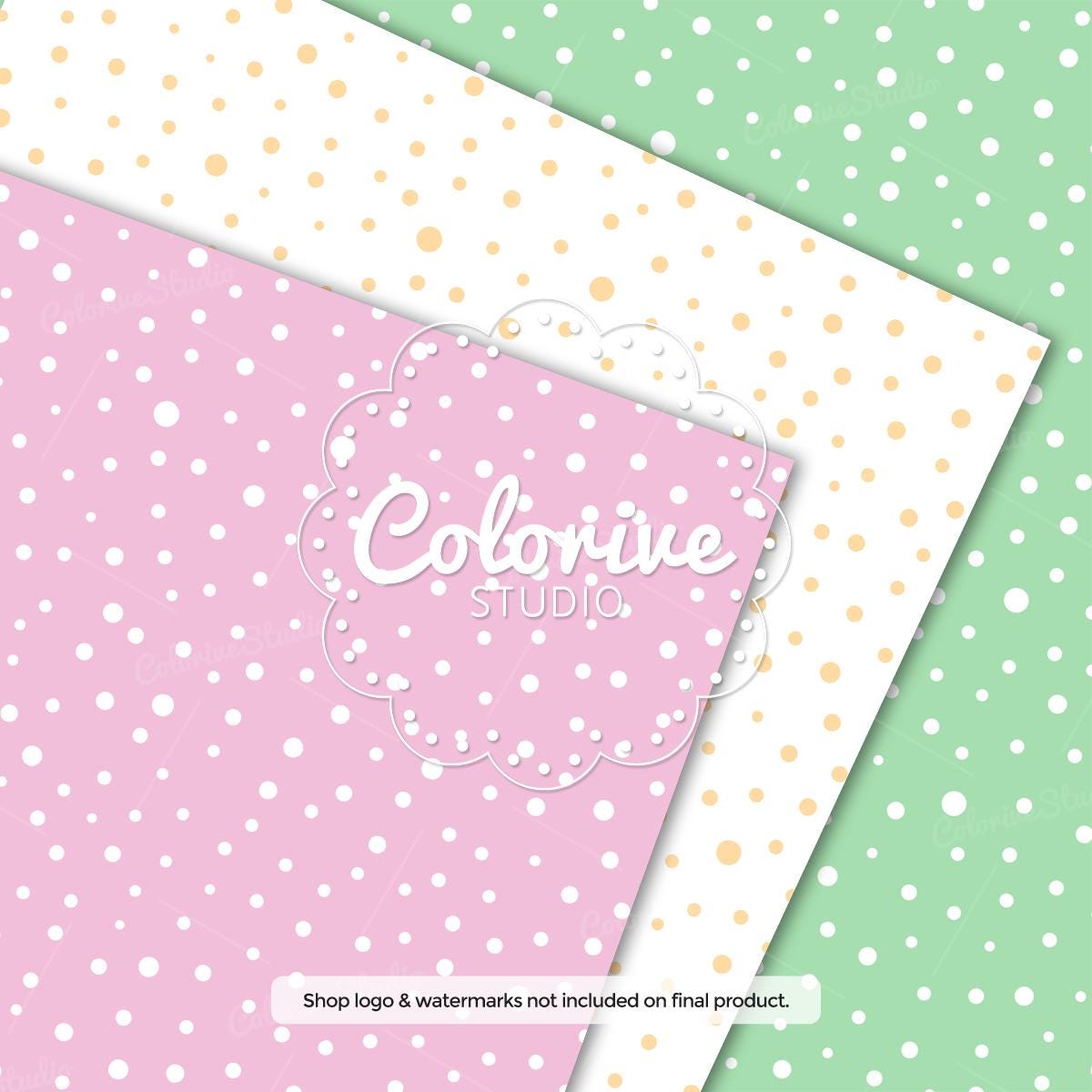 Pastel Confetti Digital Paper: Rainbow Dot Scrapbook Papers (instant ...