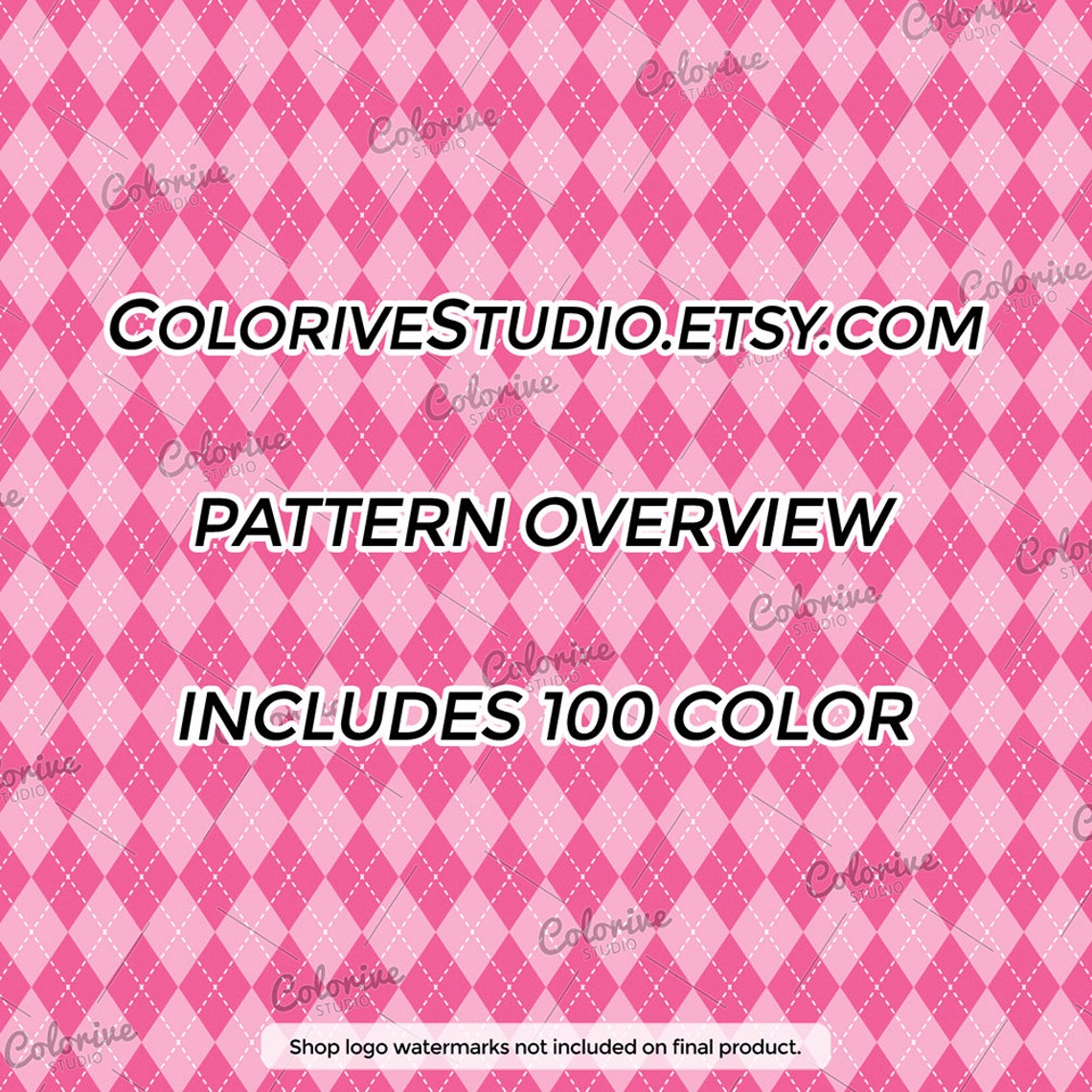 Argyle Digital Paper 100 Rainbow Colors Stitched Diamond - Etsy