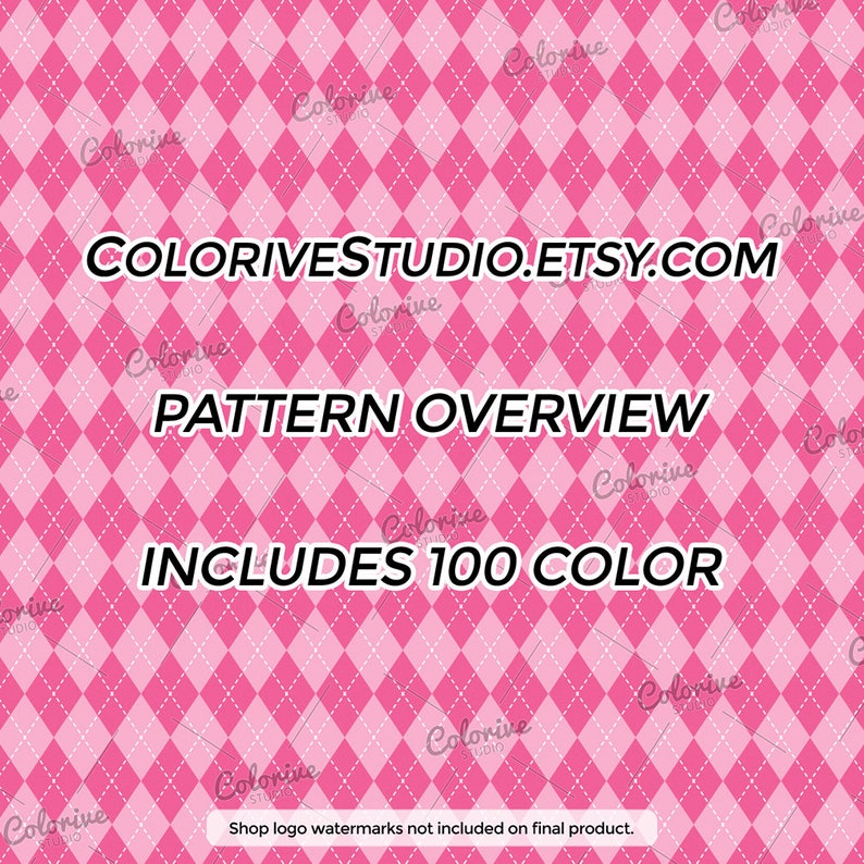 Argyle Digital Paper 100 Rainbow Colors Stitched Diamond - Etsy