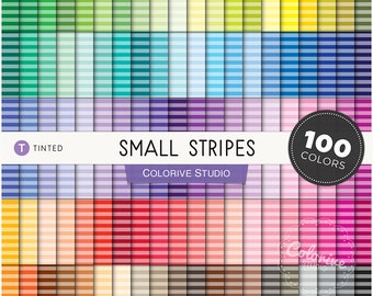 Tinted Horizontal Stripes Digital Paper 100 Rainbow Colors - Etsy