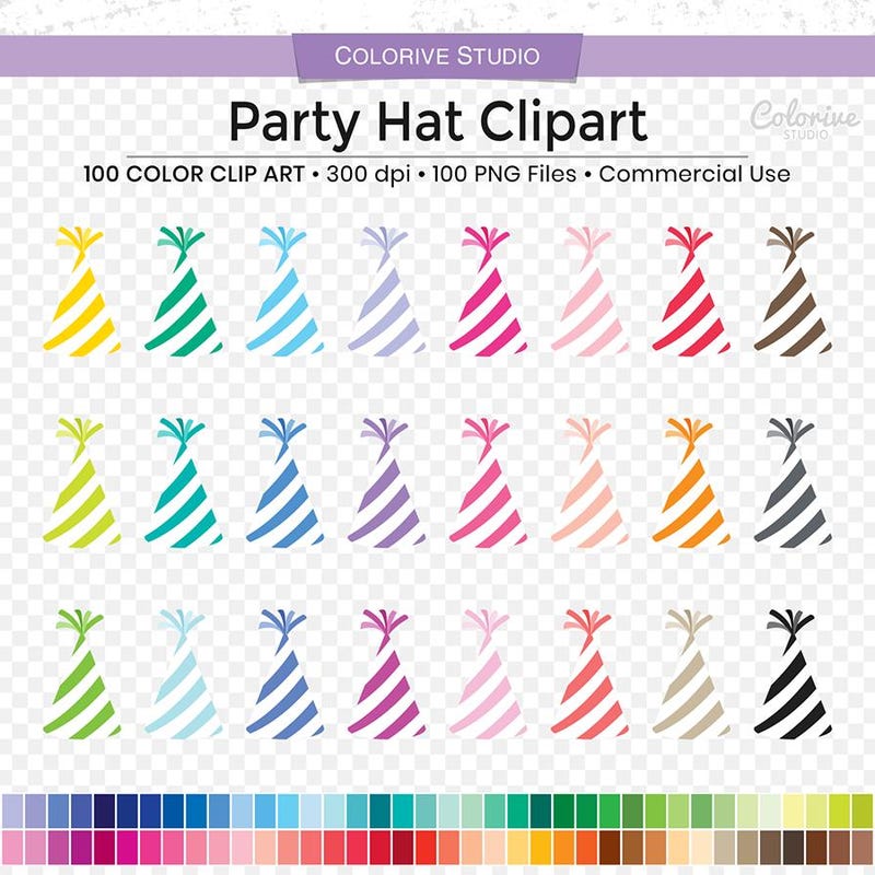 Rainbow Party Hat - Etsy