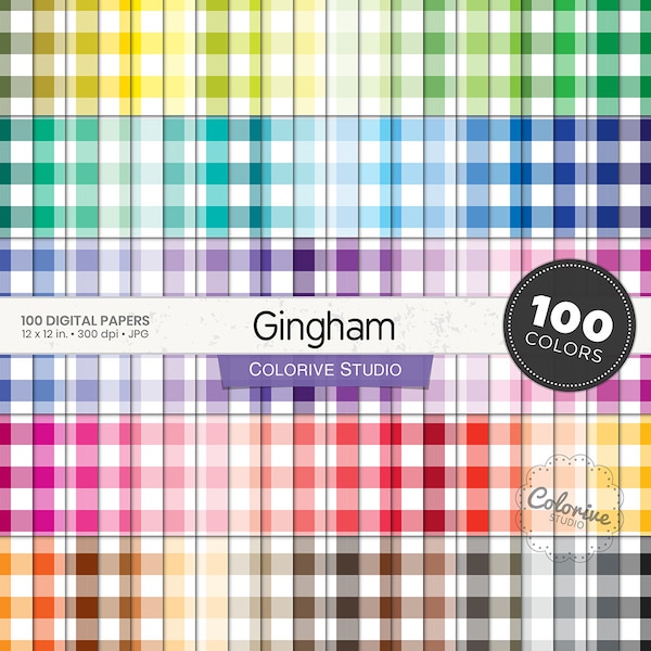 Rainbow Gingham - Etsy