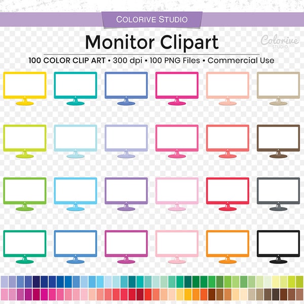 Monitor Clipart - Etsy
