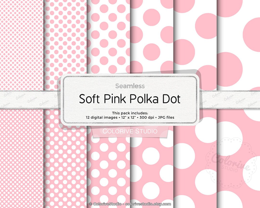 Soft Pink Polka Dot Digital Paper Light Pink Small Polka - Etsy