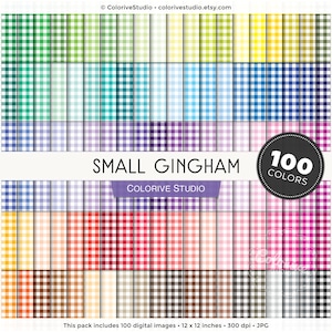 Small Gingham Digital Paper 100 Rainbow Colors Small - Etsy