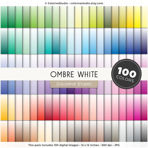 Rainbow Watercolor Digital Paper 12x12 Bright Ombre - Etsy