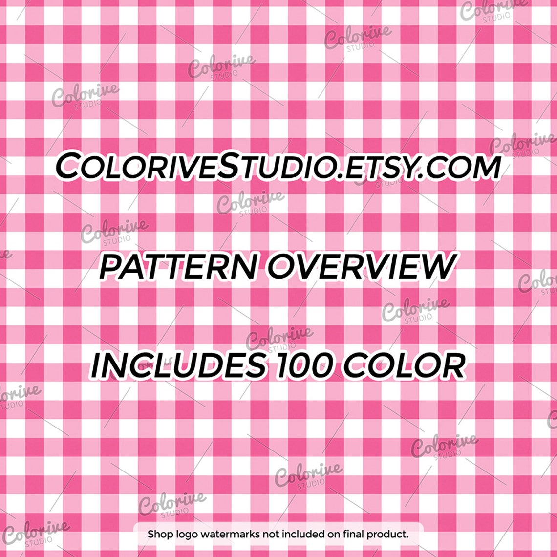 Gingham Digital Paper 100 Rainbow Colors Straight Horizontal - Etsy