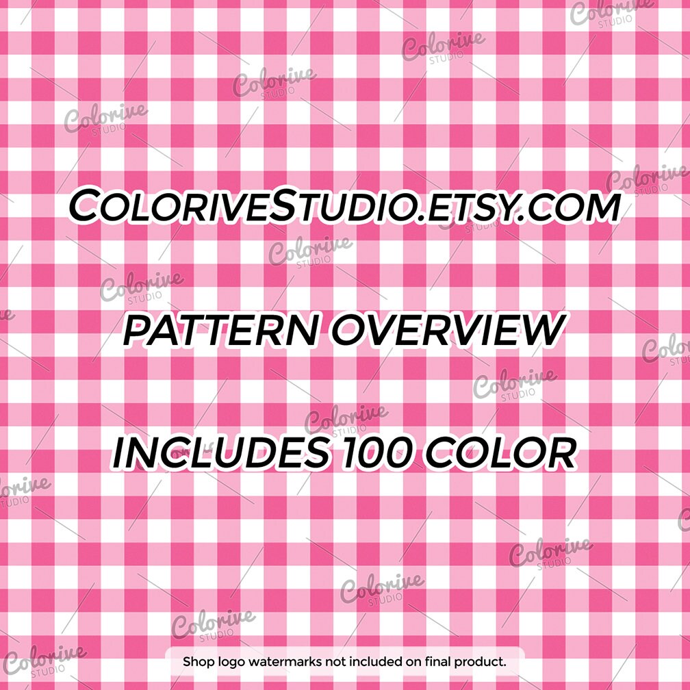 Gingham Digital Paper 100 Rainbow Colors Straight Horizontal - Etsy