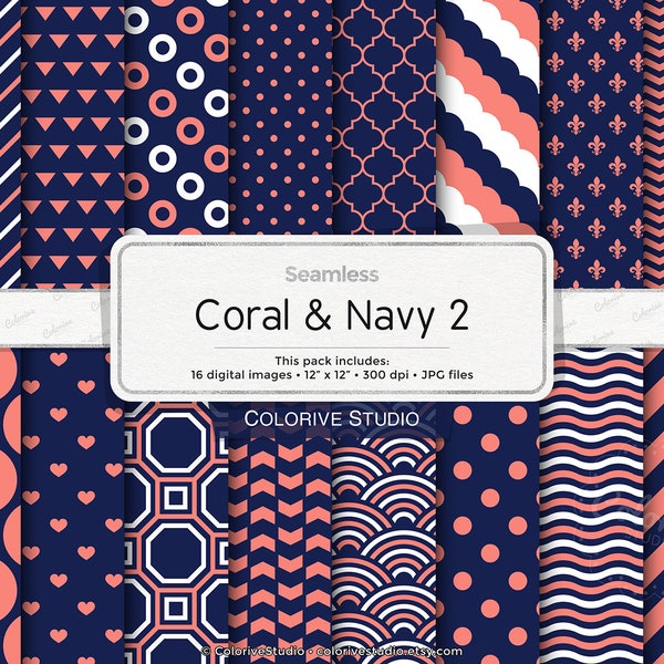Coral Papers - Etsy