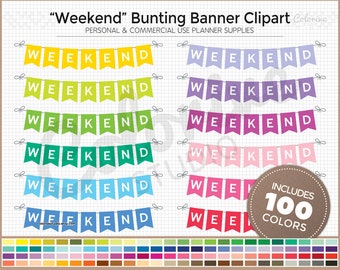 Rainbow Weekend Banners set of 12 Item 131 - Etsy