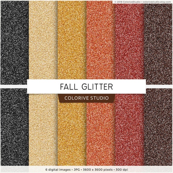 Fall Glitter digital paper autumn glitter textures brown | Etsy