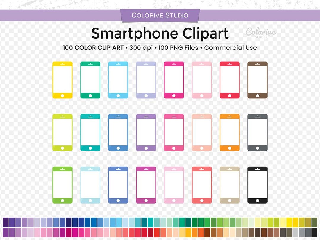 100 Smartphone Clipart Rainbow Colors Smart Mobile Cell Phone Png ...