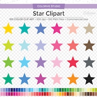 Star Clipart, Stars Clip Art, Twinkle Galaxy Outer Space Rounded ...