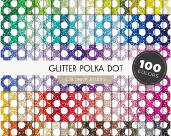 Glitter Digital Paper 100 Rainbow Colors Seamless Metallic | Etsy