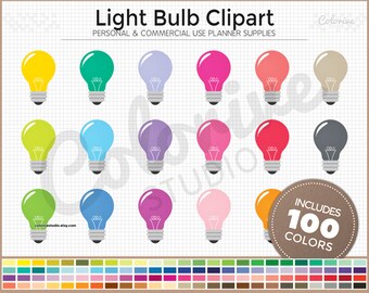 100 Light Bulb Clipart Rainbow Colors Light Idea Png - Etsy