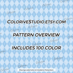 Argyle Digital Paper 100 Rainbow Colors Stitched Diamond Jacquard ...