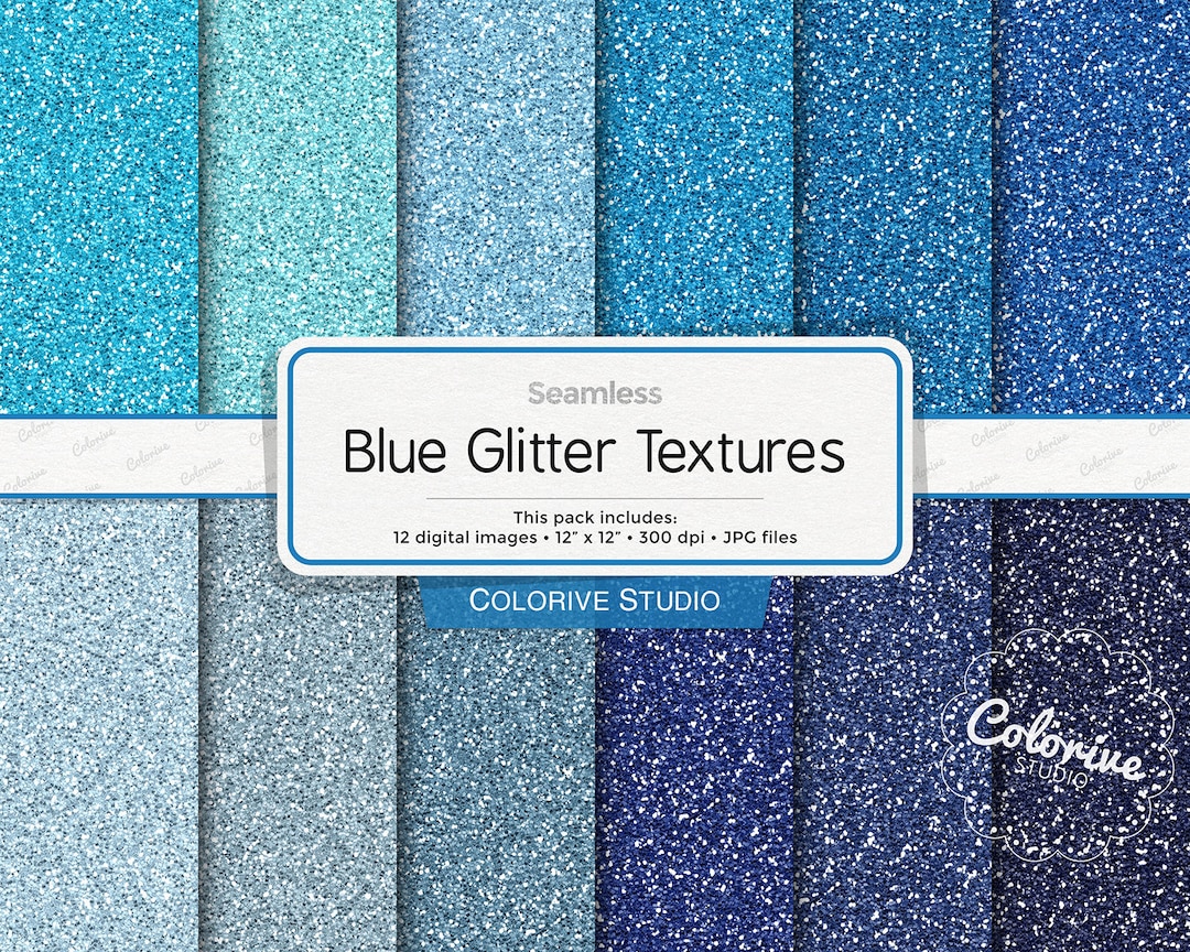 Blue Glitter Textures: Scrapbook Paper Backgrounds (digital Download ...