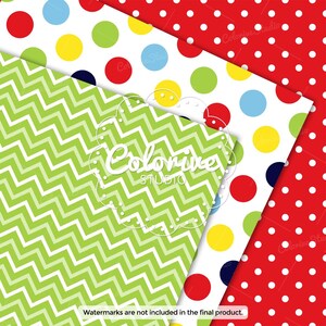 Colorful Party Digital Paper, Birthday Party Red Blue Green Yellow ...
