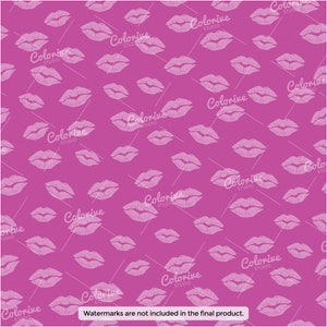 Tinted Lips Digital Paper 100 Rainbow Colors Kiss Pattern Valentine ...