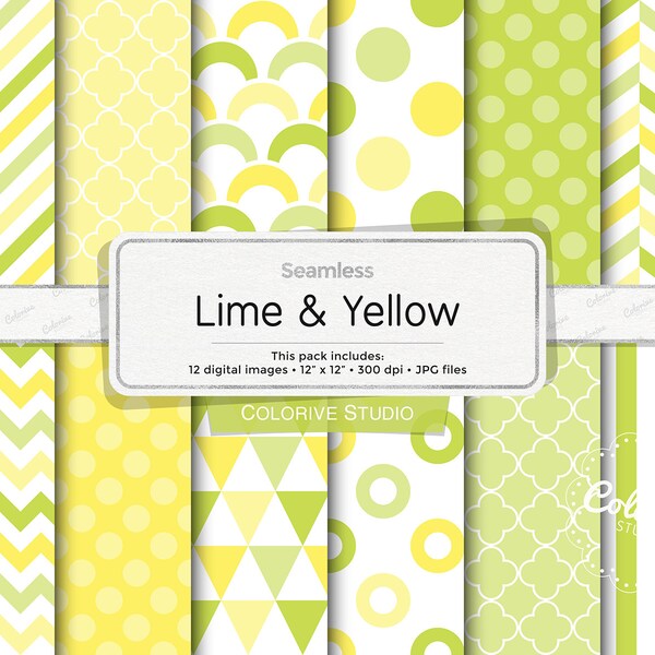 Lime Digital Paper - Etsy