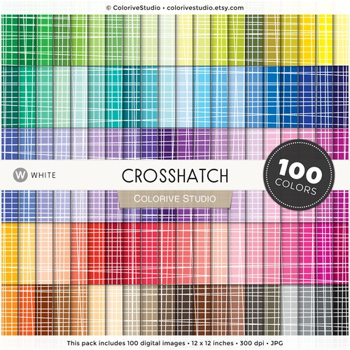 Tinted Crosshatch Digital Paper 100 Rainbow Colors Diagonal - Etsy