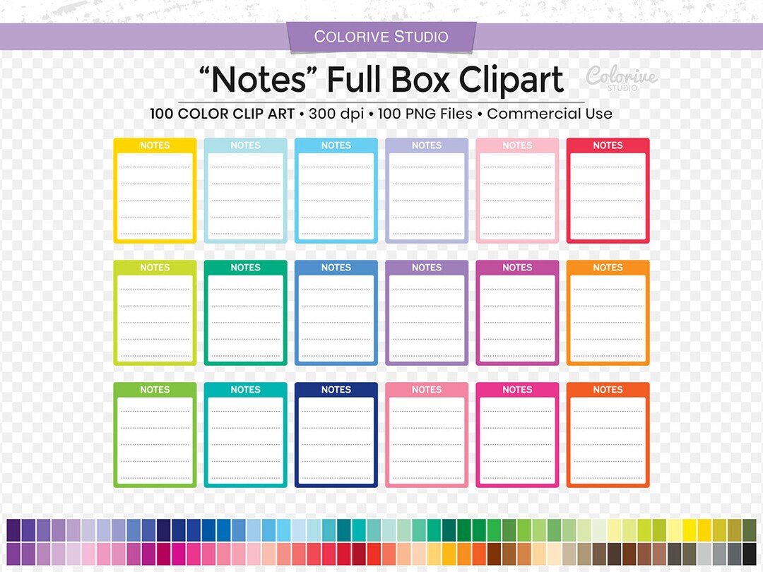 100 Notes Full Box Planner Clipart Memo Notes Box Png Clip Art Planner ...