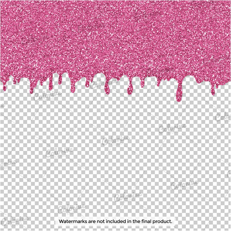 Glitter Drip Overlays Digital Paper 100 Rainbow Colors Dripping Glitter ...