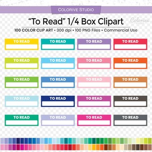100 to Read Quarter Box Rainbow Planner Clipart Book Reading Png Clip ...