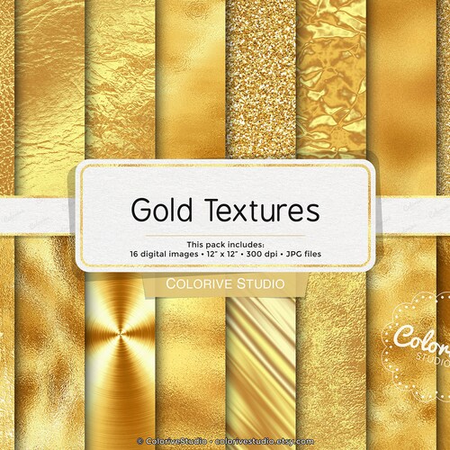 Metallic Glitter Textures Digital Paper Sparkle Gold Silver - Etsy