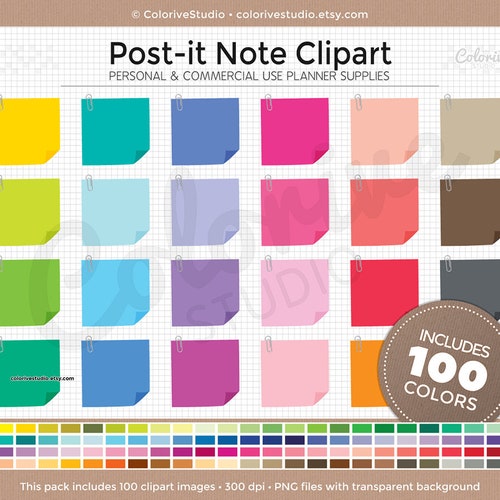 Taped Notes Clipart 12 Hand Drawn Digital Images With | Etsy