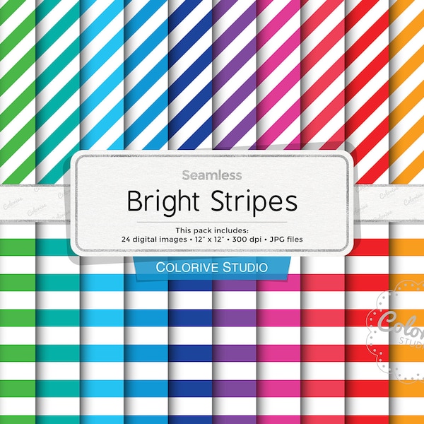 Stripe Digital Paper - Etsy