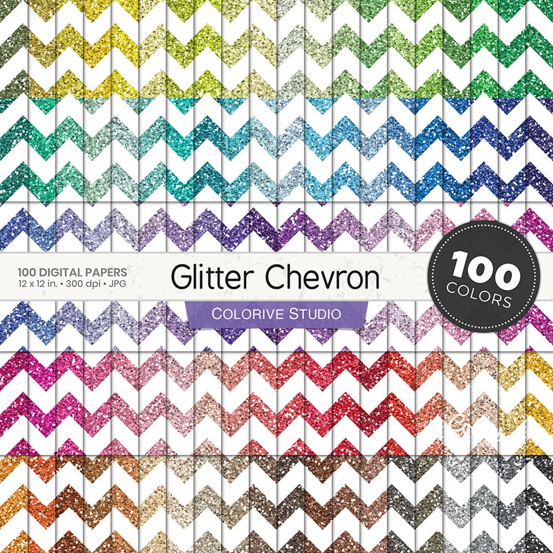 Glitter Chevron Digital Paper: 100 Rainbow Colors (digital Download) - Etsy