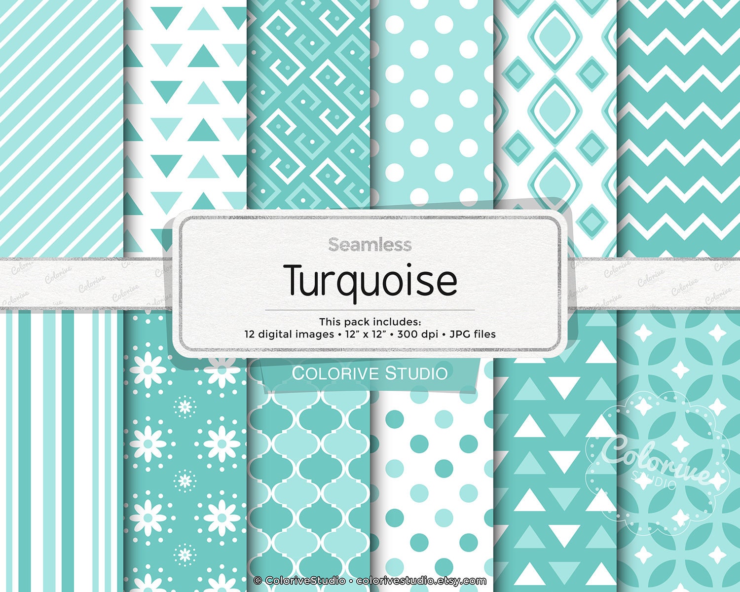 Turquoise Chevron Paper