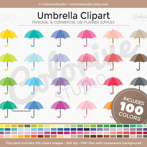 100 Umbrella Clipart Rainbow Colors Rainy Day Umbrella Png - Etsy