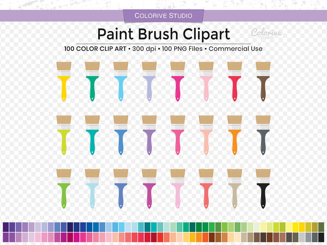 100 Paint Brush Clipart Rainbow Colors Painters Paint Brush Home ...