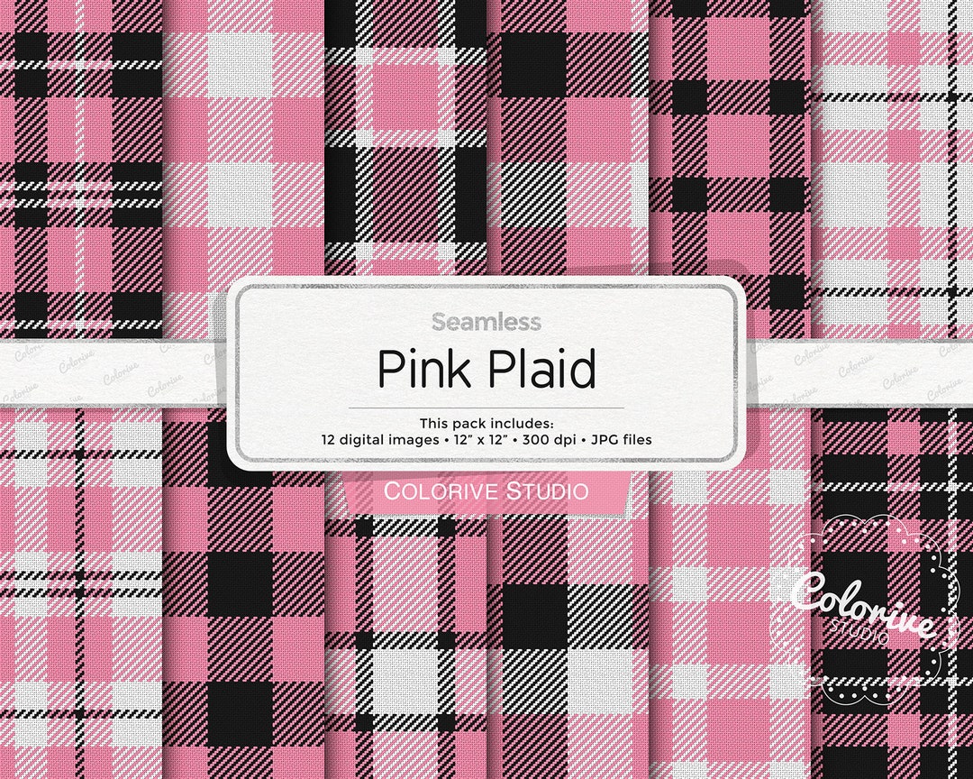Pink Plaid Digital Paper Tartan Pink Buffalo Plaid Check - Etsy