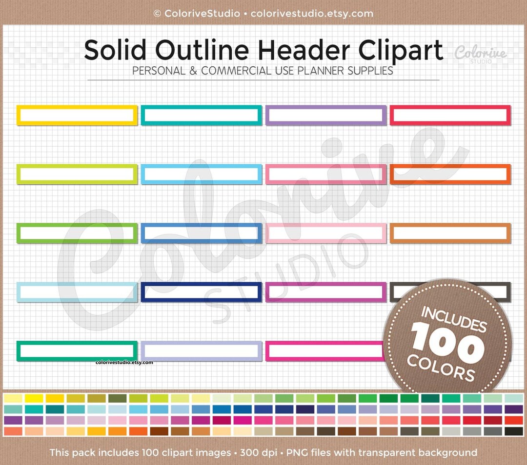 100 Outline Header Clipart in Rainbow Colors Blank Rainbow Png - Etsy
