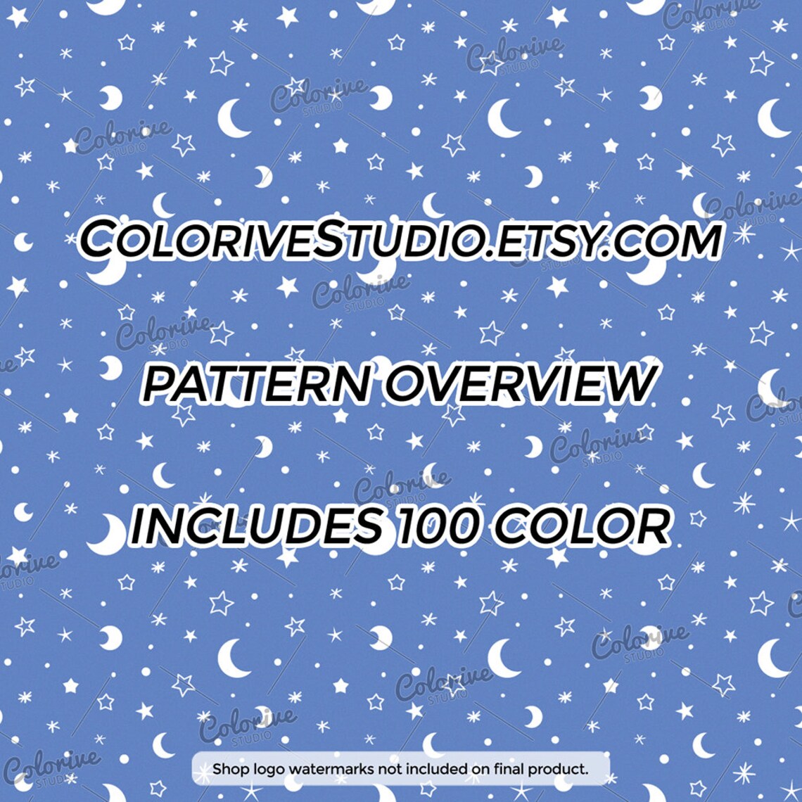 Stars and Moons Digital Paper 100 Rainbow Colors Starry Night - Etsy