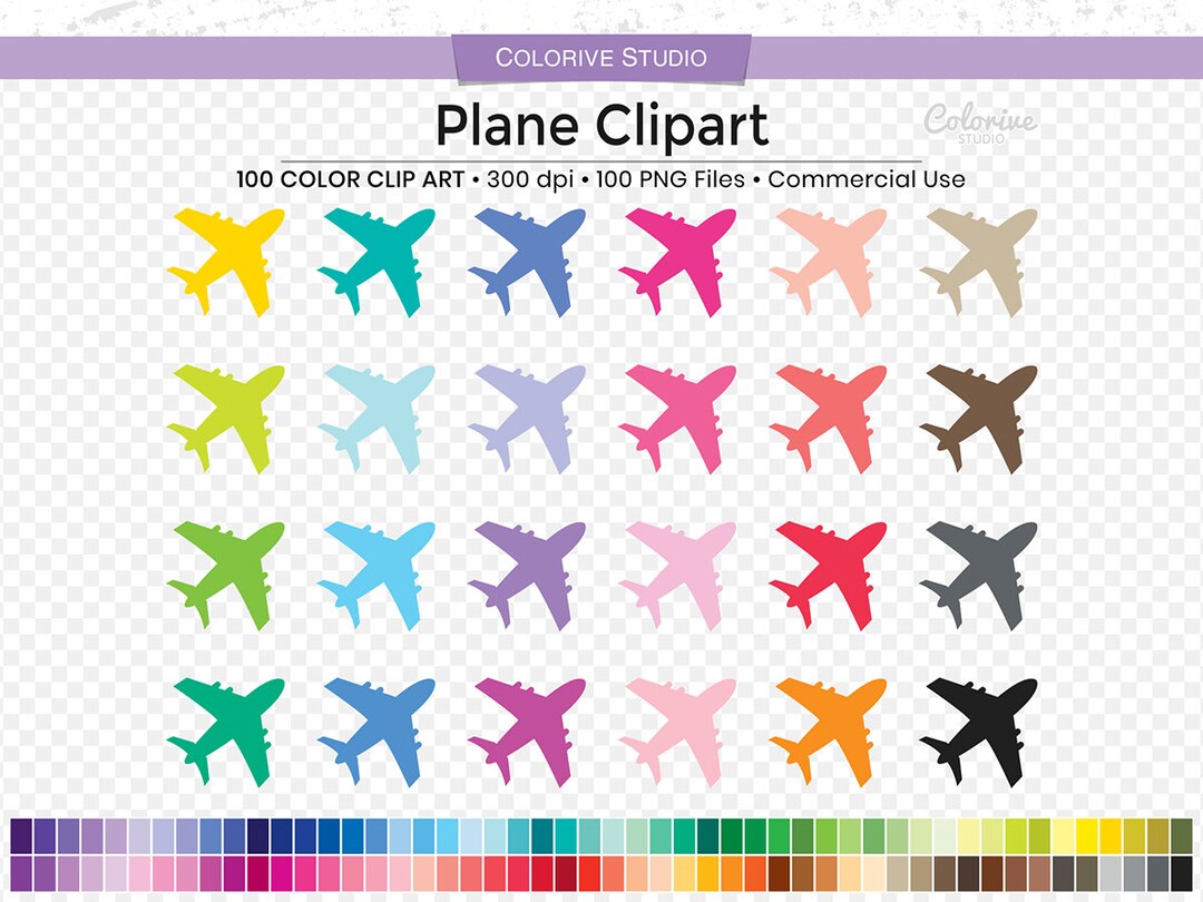 100 Plane Clipart Rainbow Colors Airplane Travel Business Vacation Clip ...