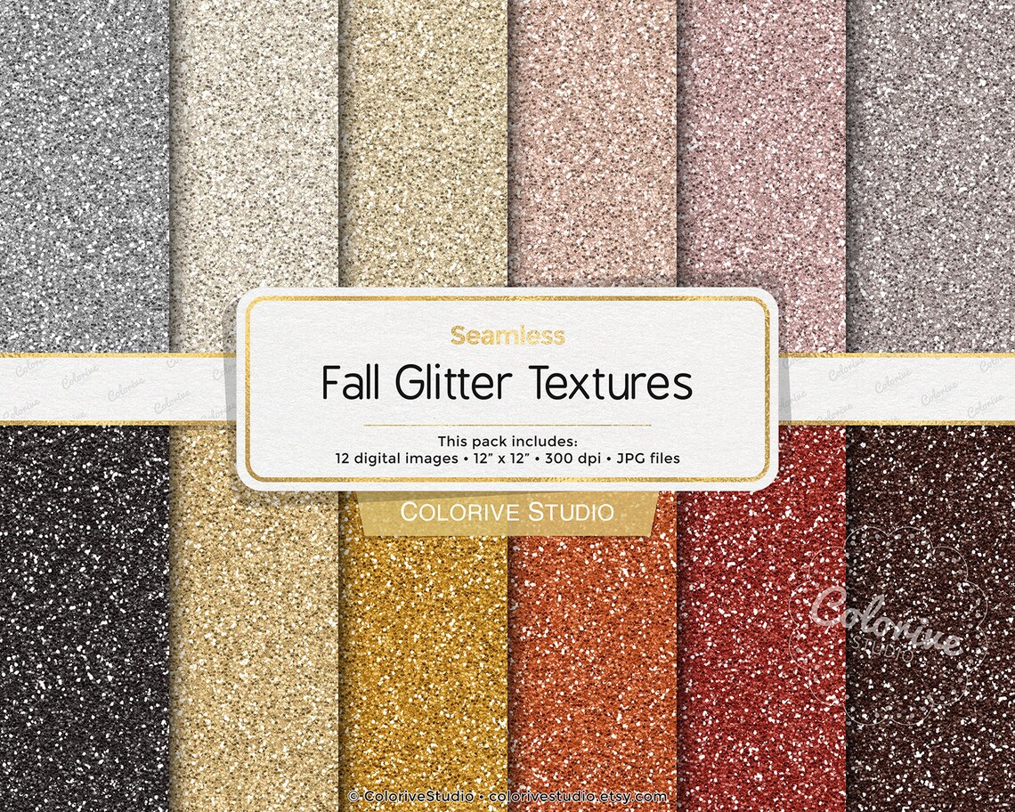 Fall Glitter Digital Paper Autumn Glitter Textures Orange | Etsy