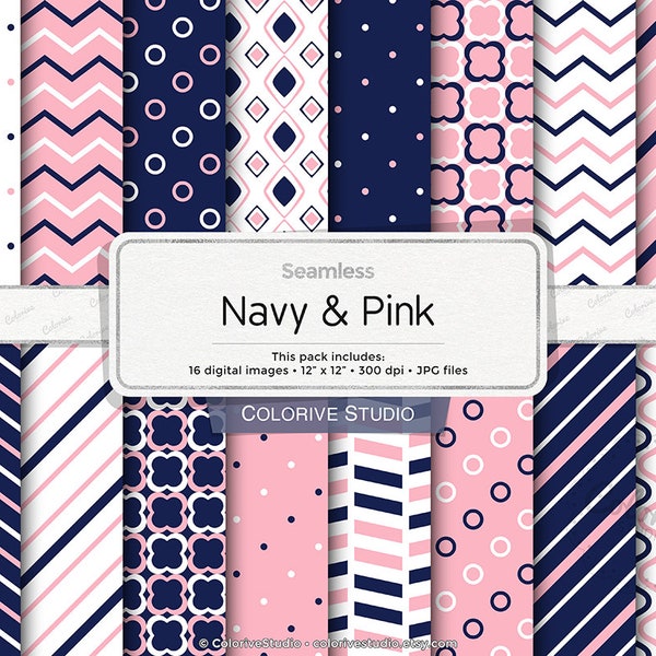 Navy Blue Patterns - Etsy