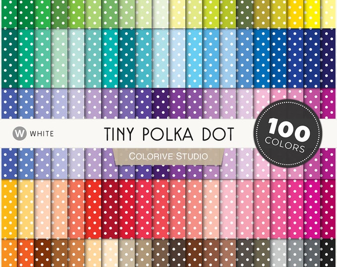 Tiny Polka Dot Digital Paper 100 Rainbow Colors Small Polka - Etsy