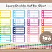 100 Square Checklist Half Box Planner Clipart Check List Eclp - Etsy