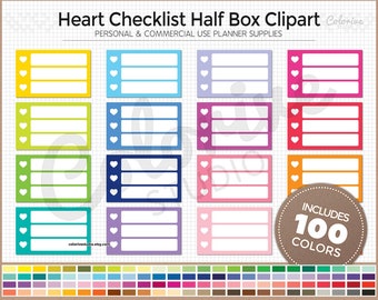100 Heart Checklist Clip Art Commercial Use Instant Download - Etsy UK